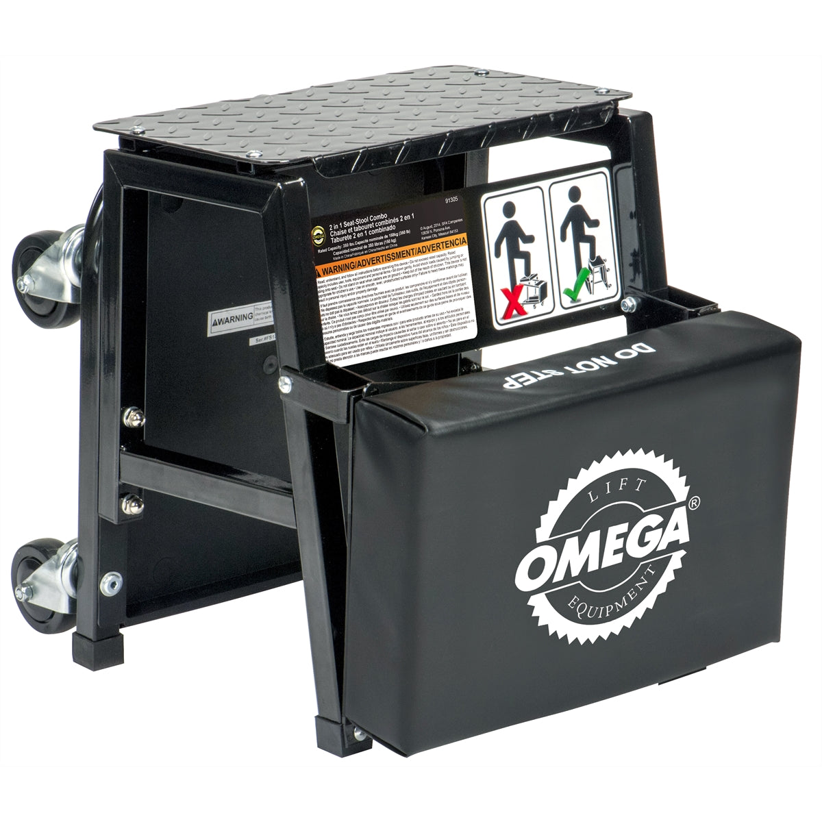 2-n-1 mechanics creeper seat/step stool Omega — OEM Tech Tools