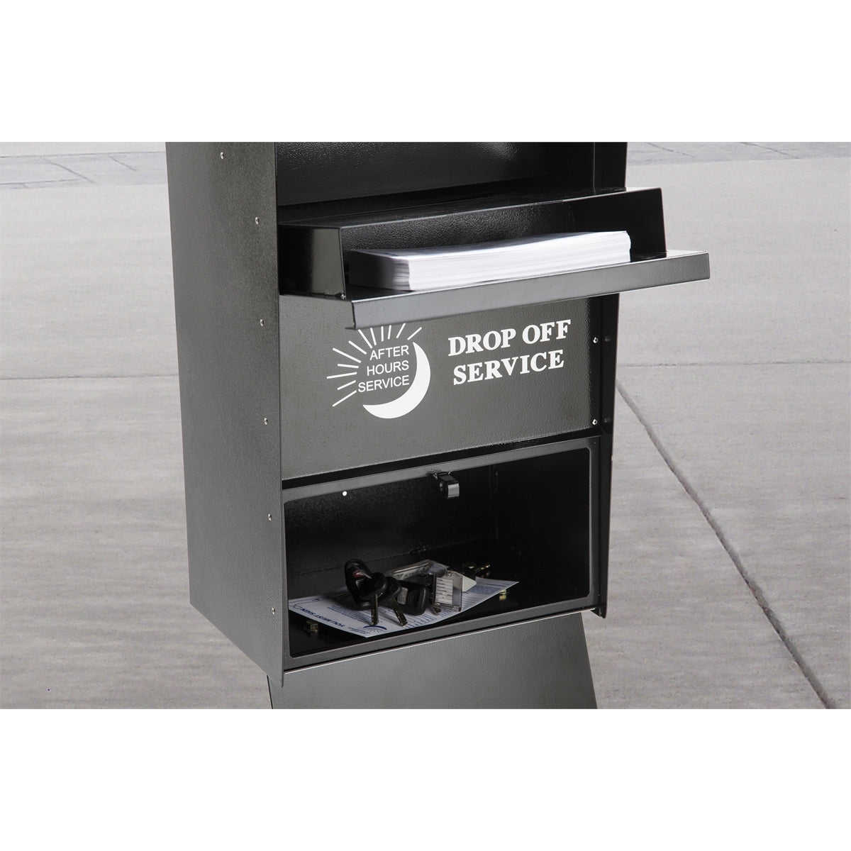 Self Contained Key Drop Box, Black Petoskey Plastics — OEM Tech Tools